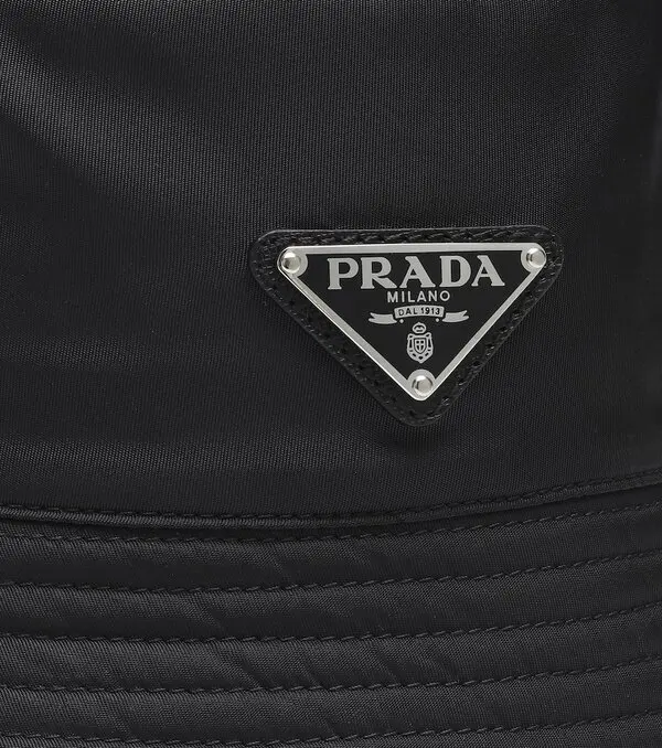 Prada Logo Re-nylon Bucket Hat - Black