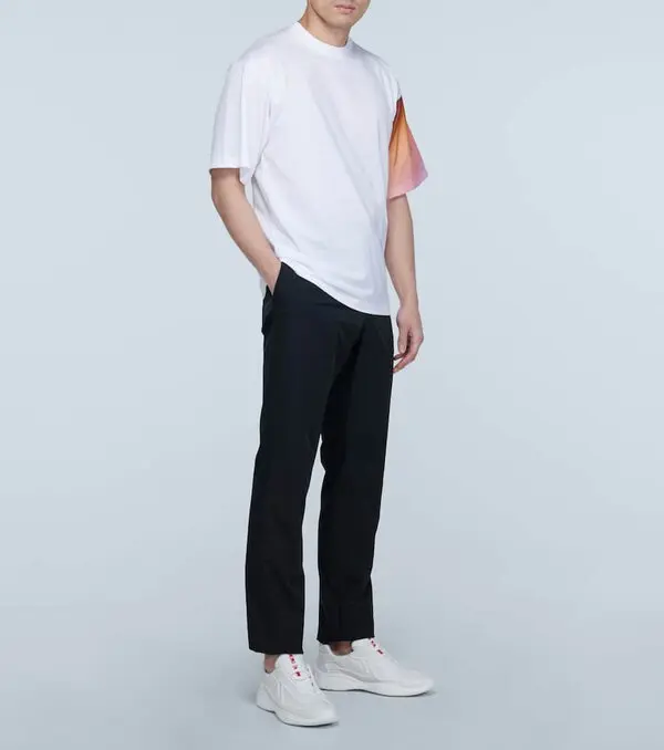 Prada Contrast-sleeve T-shirt