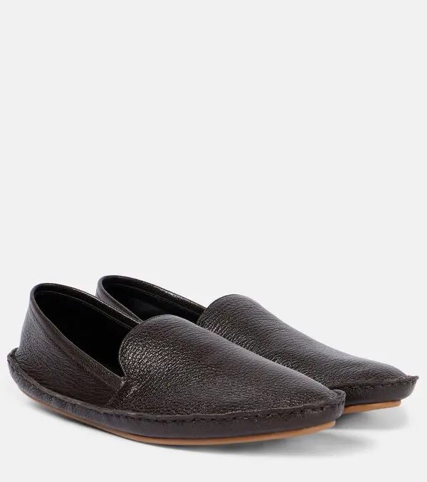 THE ROW Vasko Leather Loafers - Brown