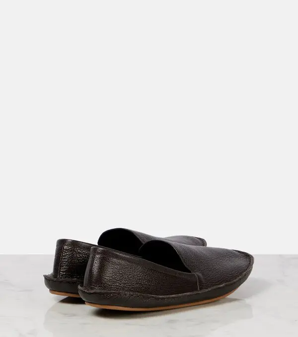 THE ROW Vasko Leather Loafers - Brown