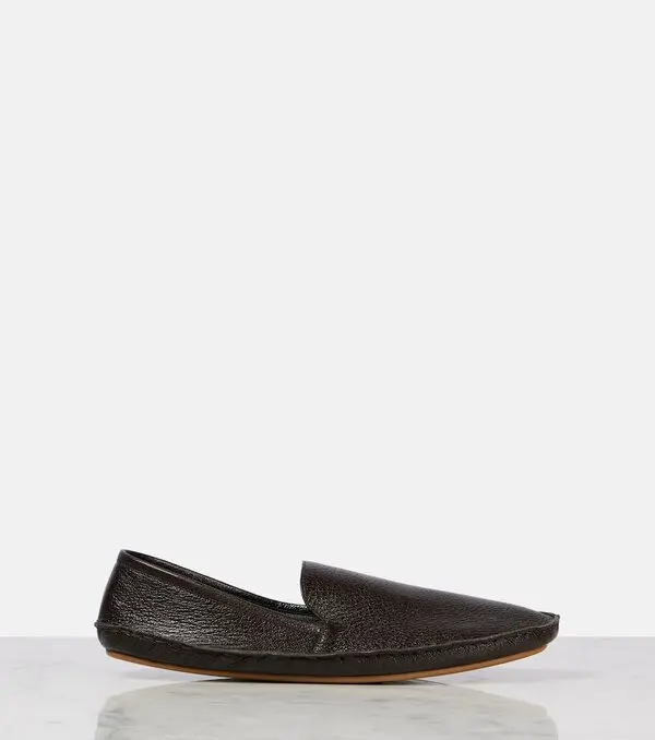 THE ROW Vasko Leather Loafers - Brown