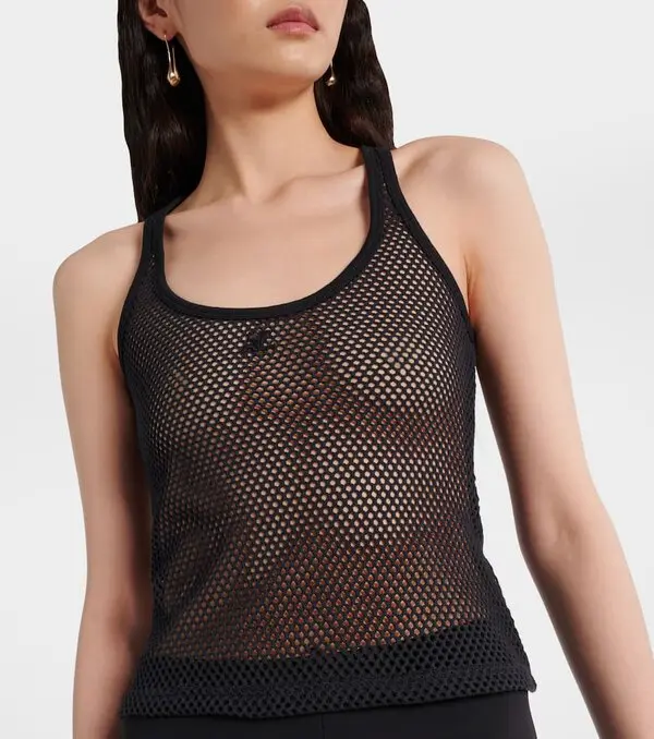 COURREGES Cotton Mesh Tank Top