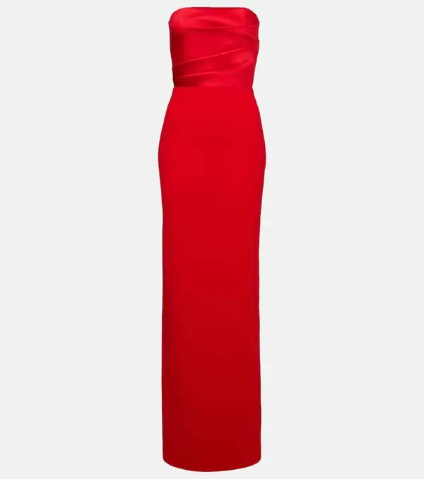 Solace London Afra Satin-trimmed Gown