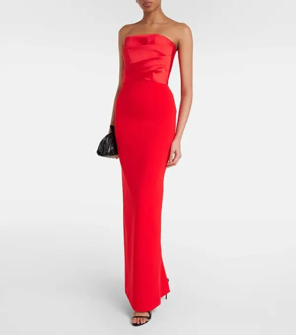 Solace London Afra Satin-trimmed Gown