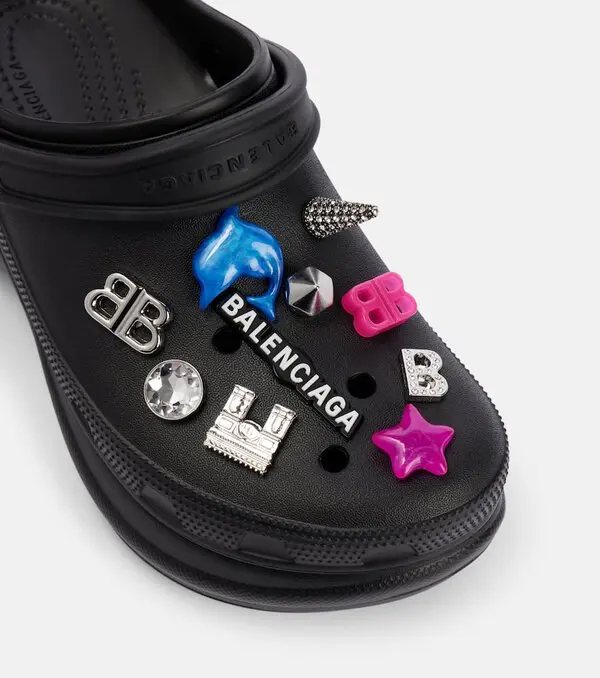 Balenciaga X Crocs Embellished Platform Mules