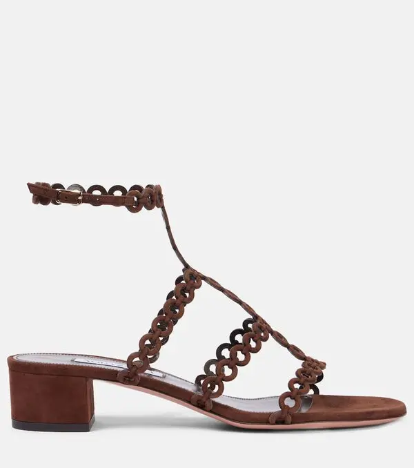 AQUAZZURA Infinity Chain 35 Suede Sandals
