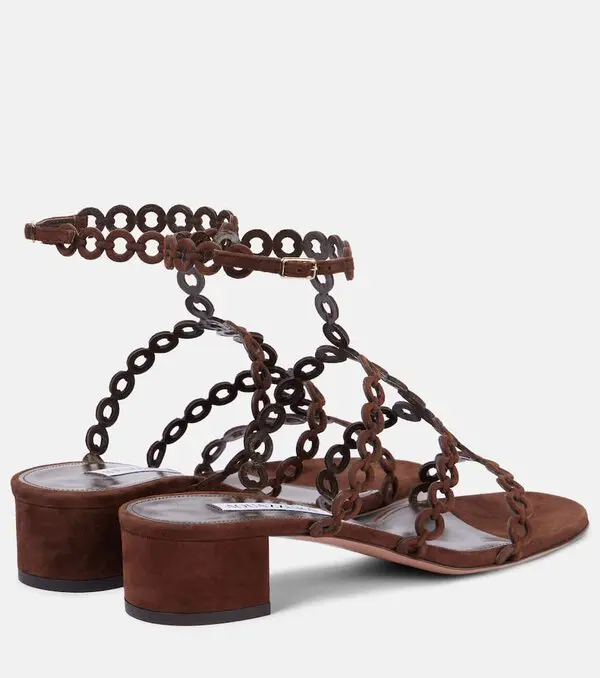 AQUAZZURA Infinity Chain 35 Suede Sandals
