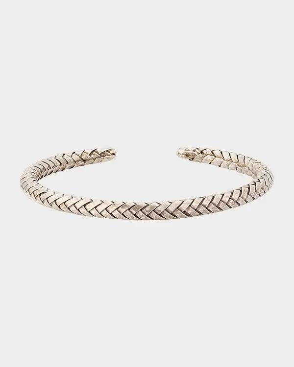 JAN LESLIE Braided Sterling Cuff Bracelet - Silver