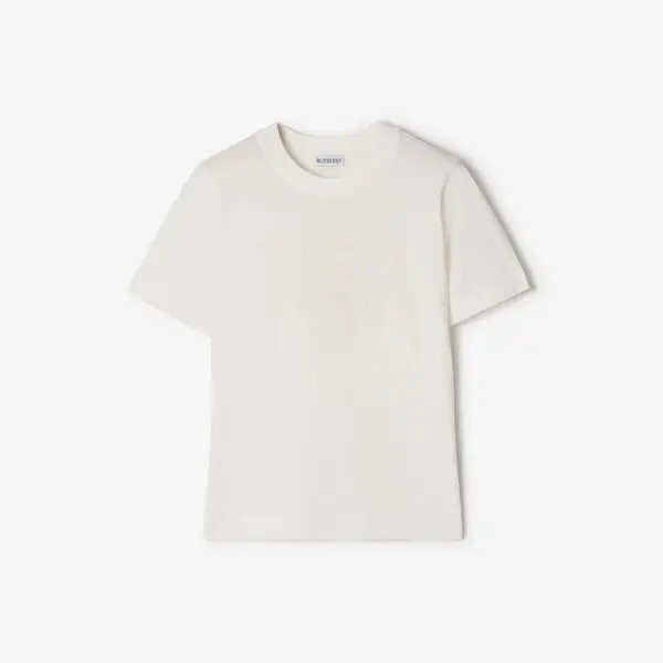 Burberry Knight Stamp Cotton T-shirt - Chalk White