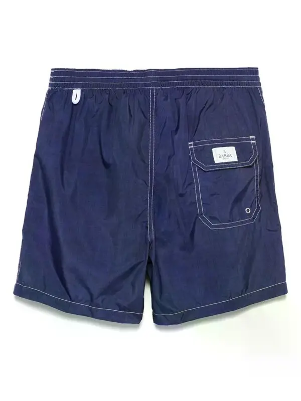 BARBA NAPOLI Logo-patch Swim Shorts - Blue