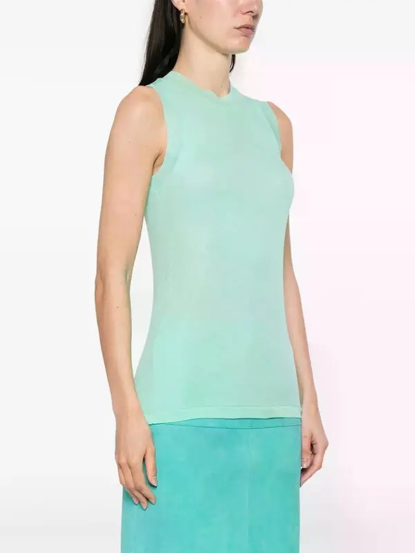 Auralee Ribbed Sheer Tank Top