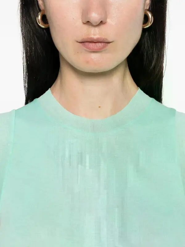 Auralee Ribbed Sheer Tank Top