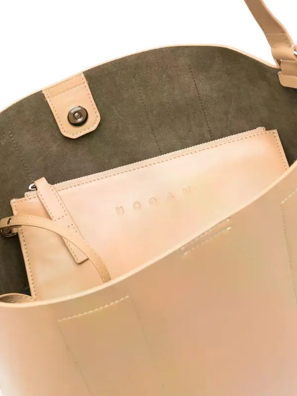 Hogan Leather Shoulder Bag - Neutrals
