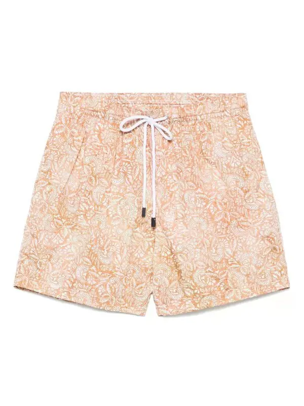 BARBA NAPOLI Printed Swim Shorts - Brown