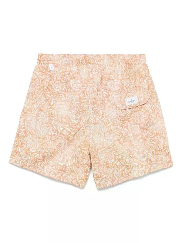 BARBA NAPOLI Printed Swim Shorts - Brown