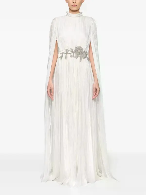 ANA RADU Pleated Cape Gown
