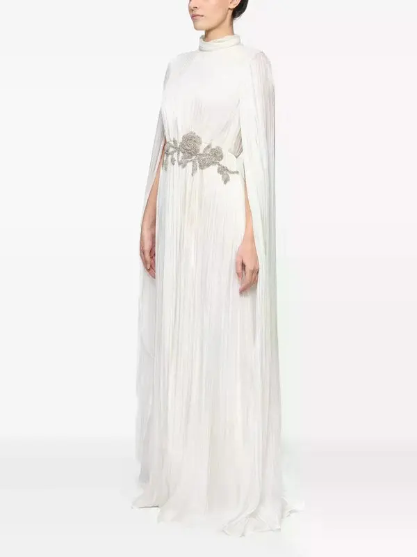 ANA RADU Pleated Cape Gown