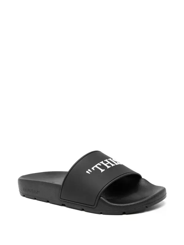Off-White Graphic-print Flip Flops - Black