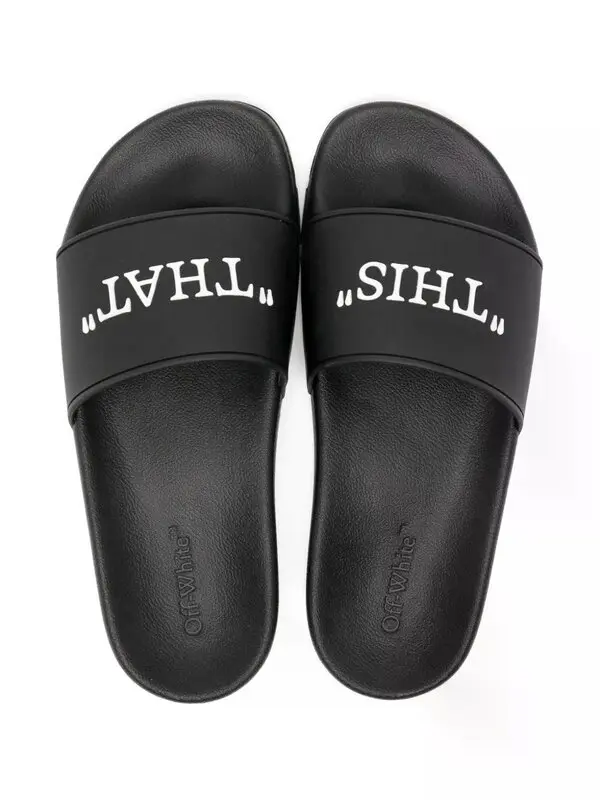 Off-White Graphic-print Flip Flops - Black