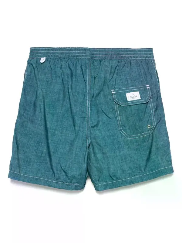 BARBA NAPOLI Logo-patch Swim Shorts - Green