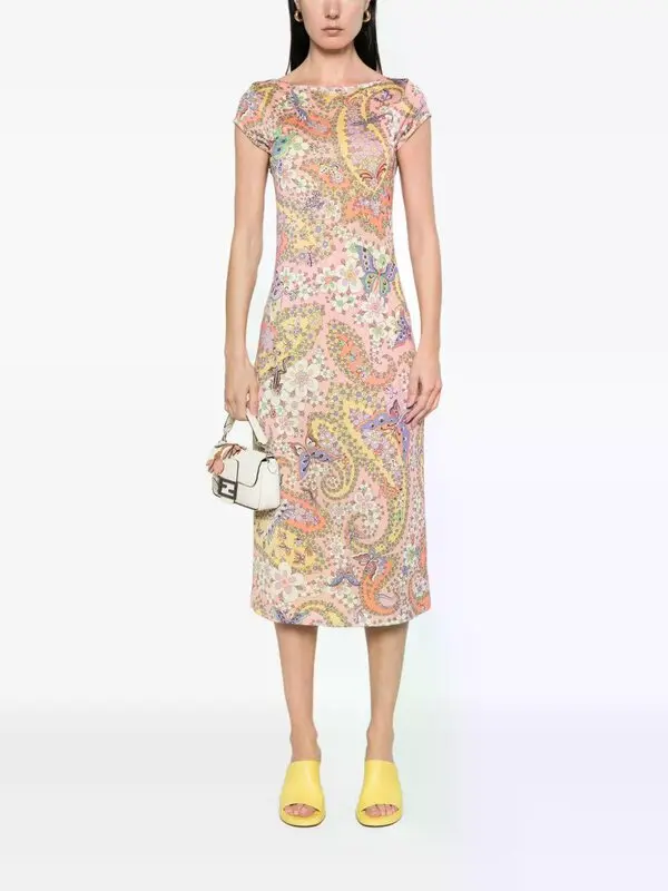 Etro Floral Print Midi Dress