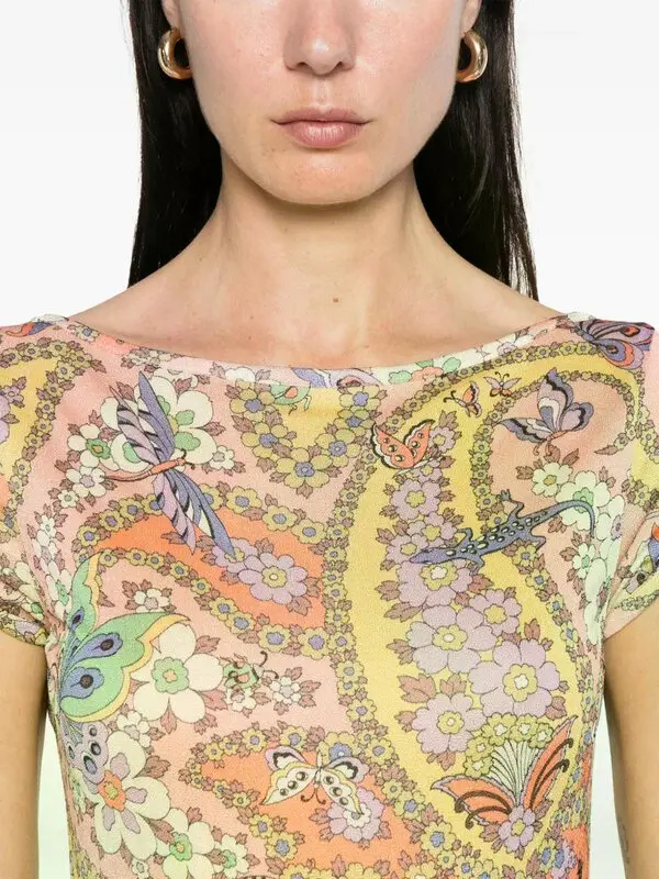 Etro Floral Print Midi Dress