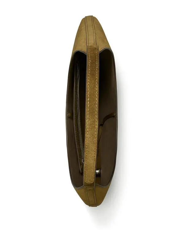 Tory Burch Pierced Shoulder Bag - Deep Olive Suede