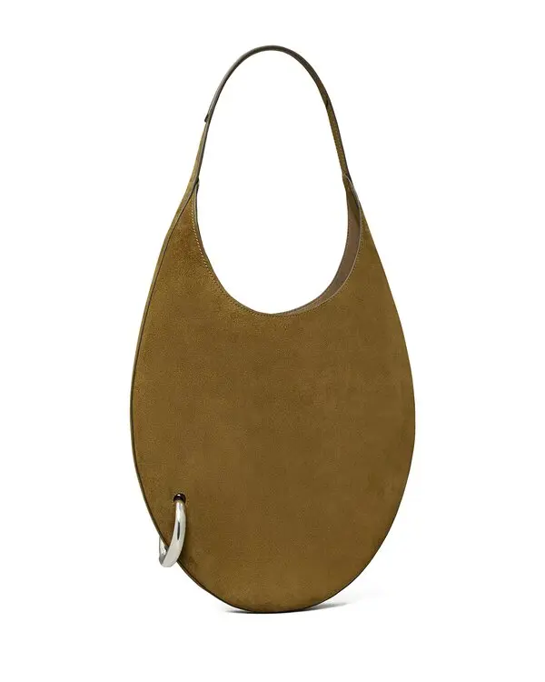 Tory Burch Pierced Shoulder Bag - Deep Olive Suede