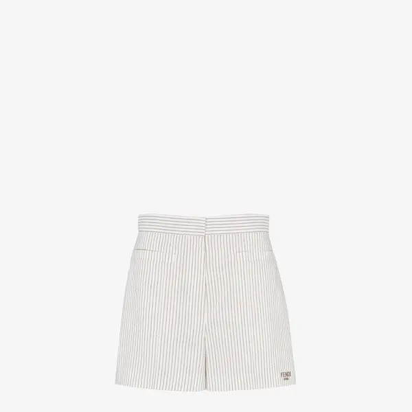 Fendi Pinstriped Cotton And Silk Shorts