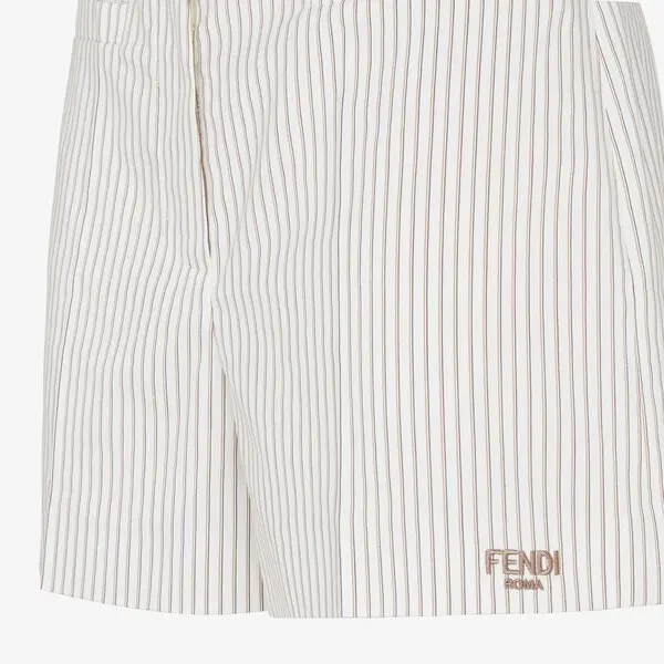 Fendi Pinstriped Cotton And Silk Shorts