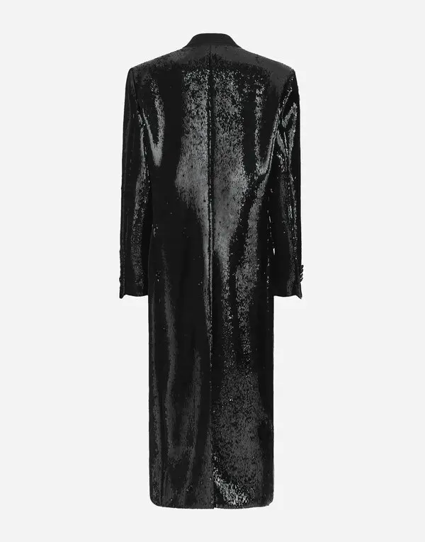 Dolce & Gabbana Micro-sequined Double-breasted Coat