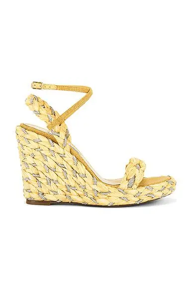 AQUAZZURA Costiera 120 Crystal Wedge Sandal - Lemonade