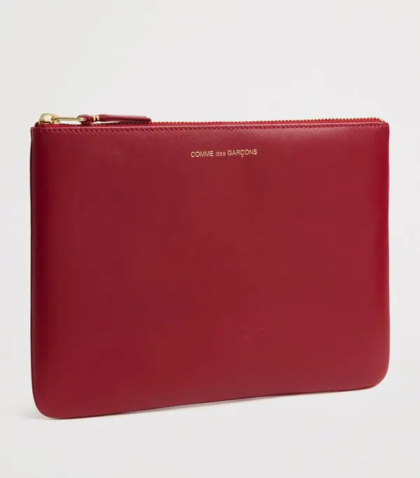 Comme Des Garçons Large Leather Pouch - Red