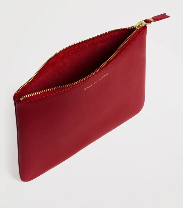 Comme Des Garçons Large Leather Pouch - Red