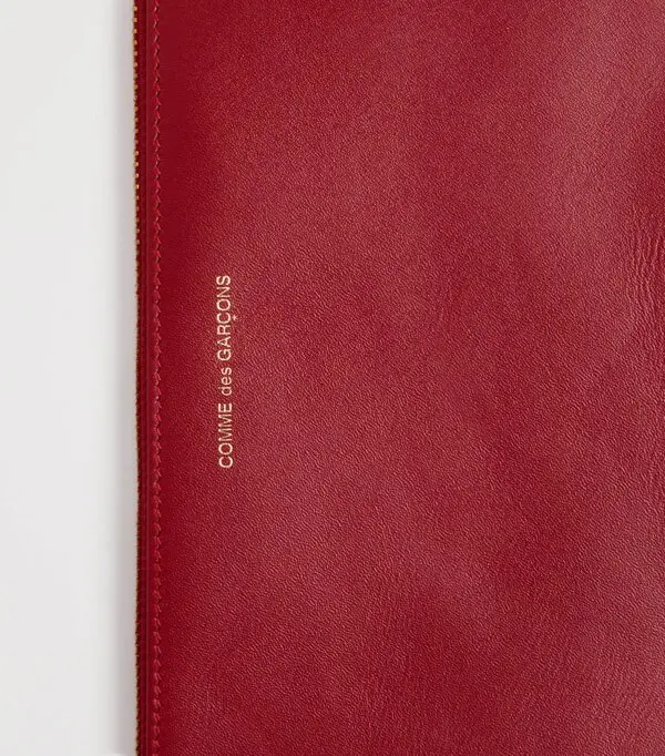 Comme Des Garçons Large Leather Pouch - Red