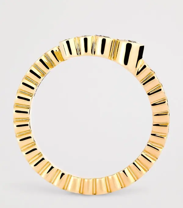 Sophie Bille Brahe Ensemble Initial Ring In Yellow And Diamonds