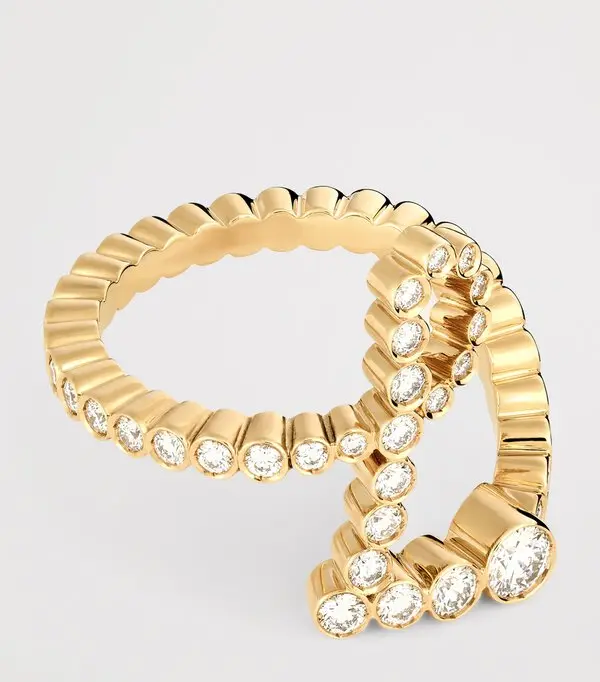 Sophie Bille Brahe Ensemble Initial Ring In Yellow And Diamonds