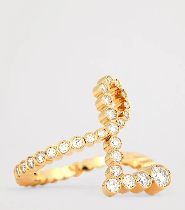 Sophie Bille Brahe Ensemble Initial Ring In Yellow And Diamonds
