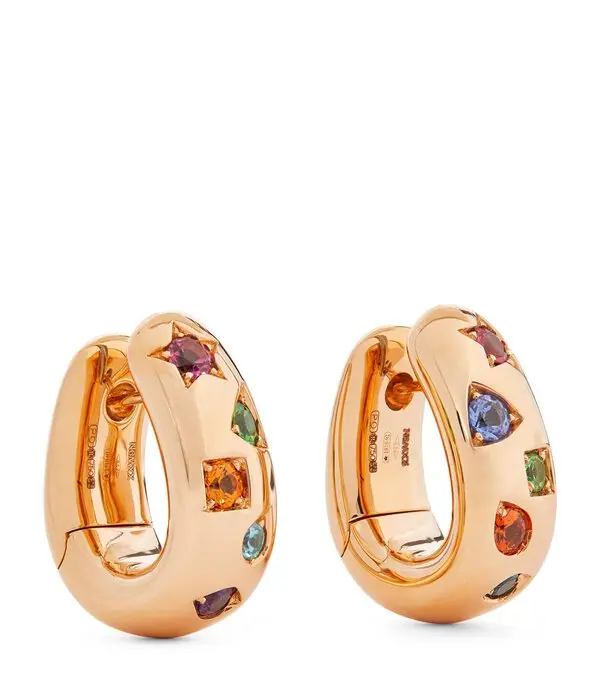 Pomellato Rose Gold And Gemstone Iconica Earrings - Blue