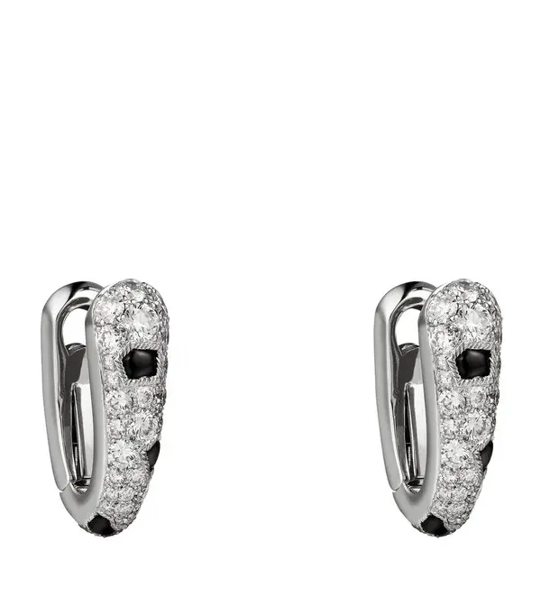 Cartier Gold And Diamond Panthère De Hoop Earrings - White