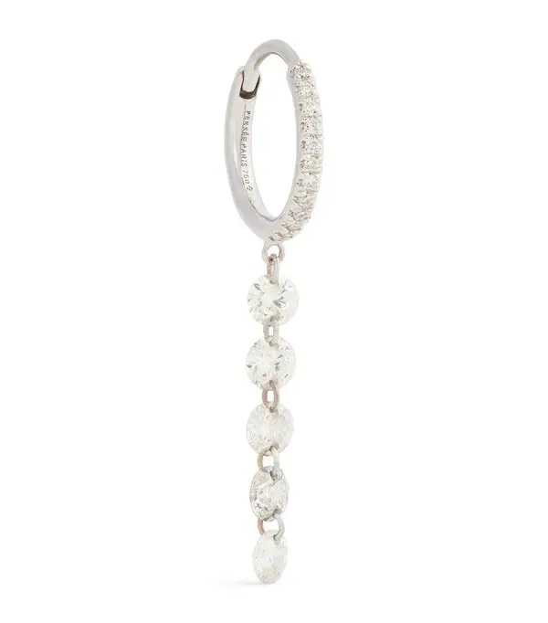 PERSEE Gold And Diamond Circle Single Hoop Earring - White