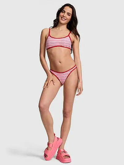Pink By Frankies Bikinis Eve Rib Bikini Top - Print