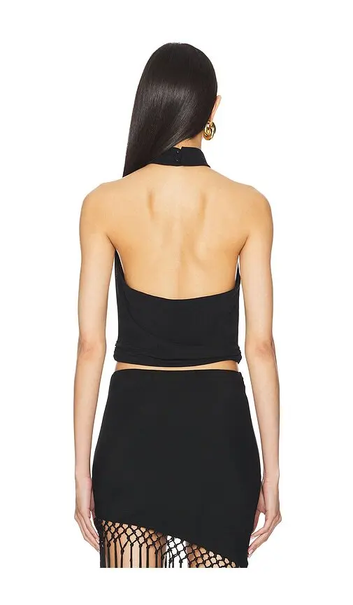 RUNAWAY THE LABEL Farley Top With Gold-tone Floral Brooch
