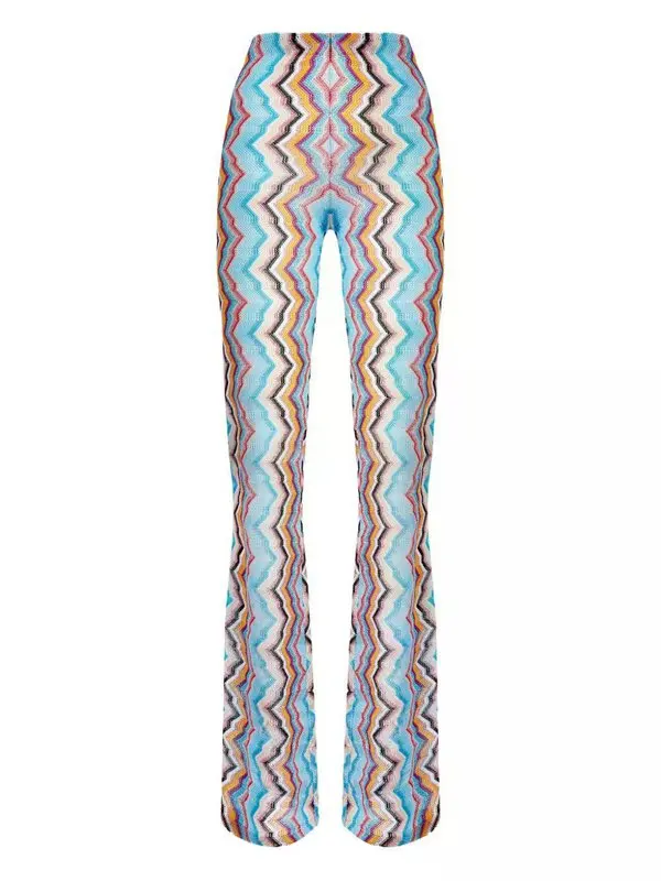 Missoni Zigzag-pattern Trousers - Blue