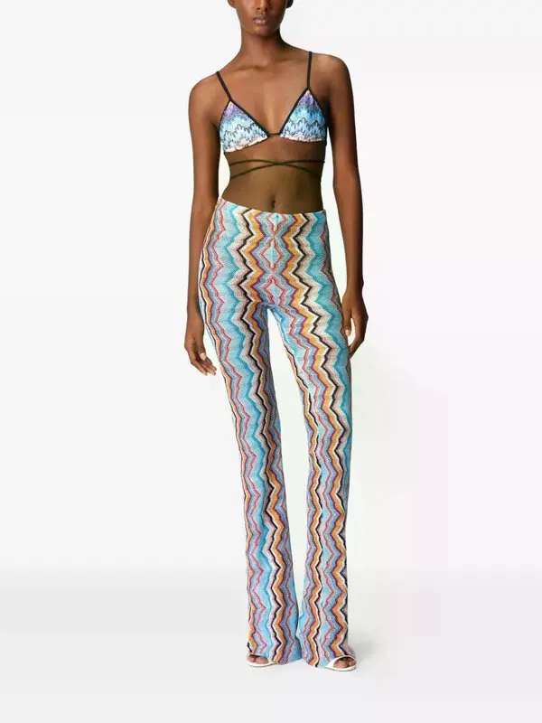 Missoni Zigzag-pattern Trousers - Blue