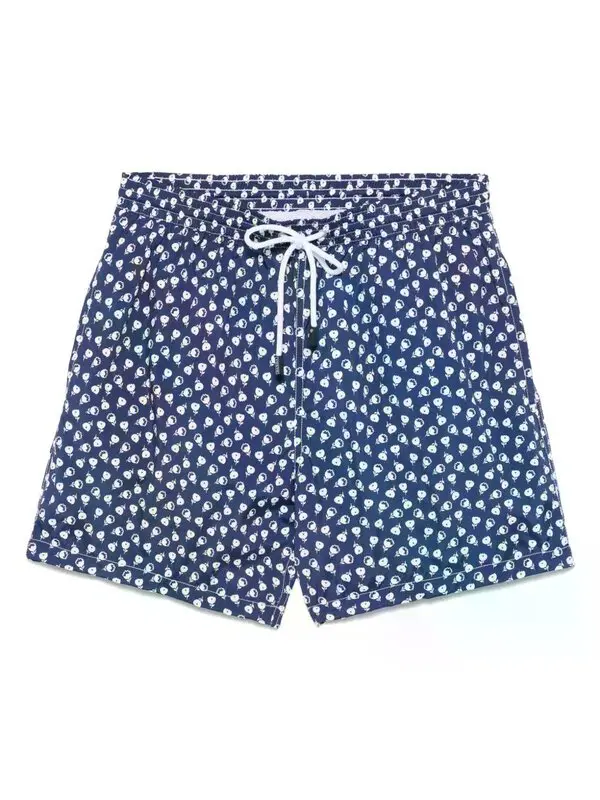 BARBA NAPOLI Printed Swim Shorts - Blue