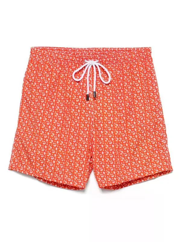 BARBA NAPOLI Paisley-print Swim Shorts - Orange