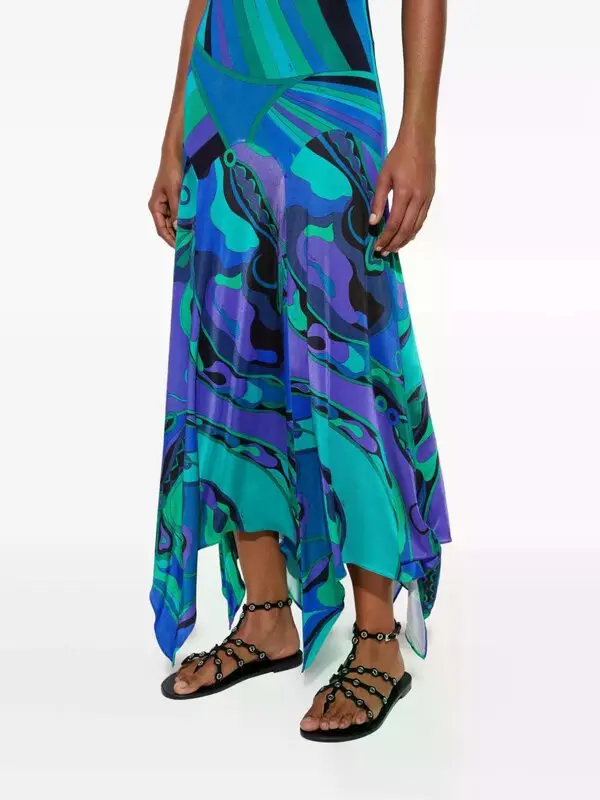 Emilio Pucci Asymmetric-hem Maxi Dress - Blue