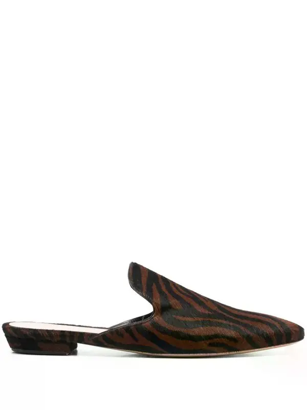 GIANVITO ROSSI Zebra-print Slippers
