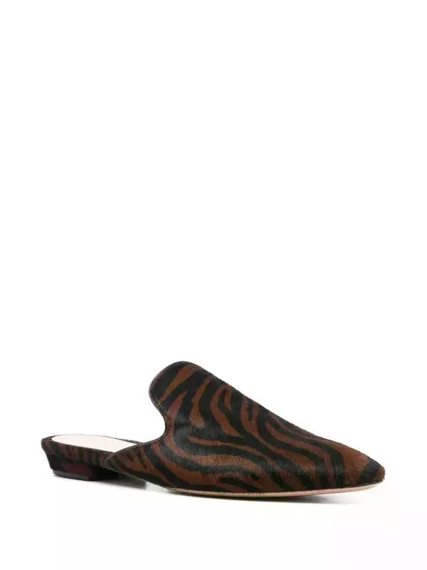GIANVITO ROSSI Zebra-print Slippers